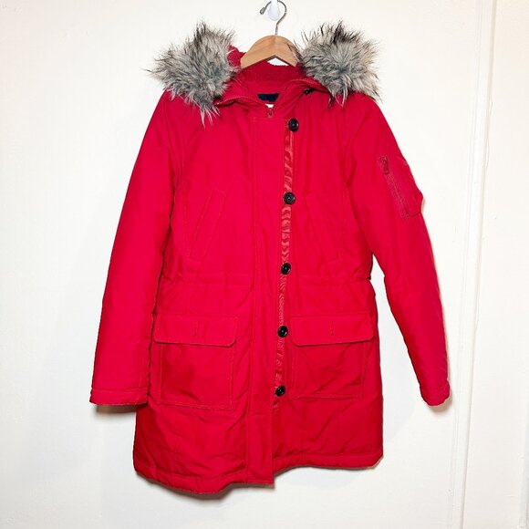 Uniqlo | Jackets & Coats | Uniqlo Red Down Coat | Poshmark